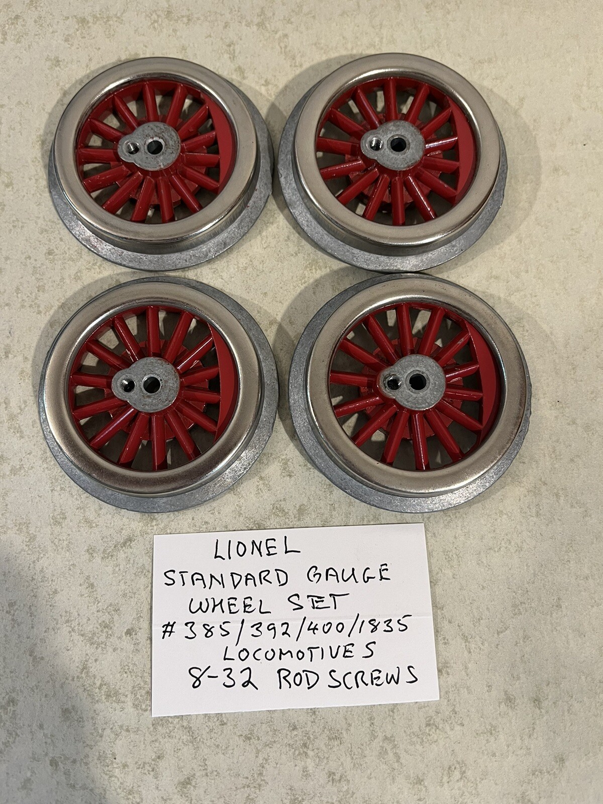 LIONEL Part# 400E - 69 + 95 Standard gauge wheel set 4/wheels | eBay