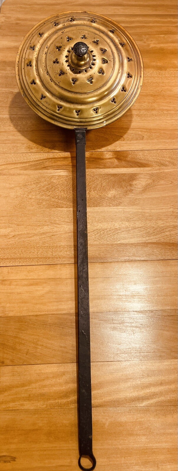 Vintage Antique Colonial Revival Copper & Brass Bed Warmer Pan Cast ...