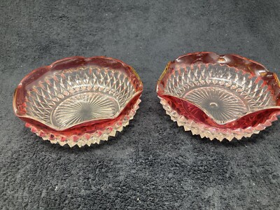 Diamond point ruby red Mayonnaise Underplate | eBay