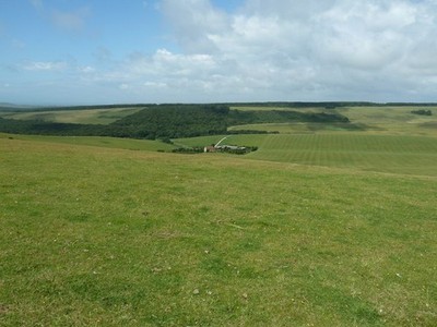 Photo A3 Downland view west from Willingdon Hill Jevington The farm in ...