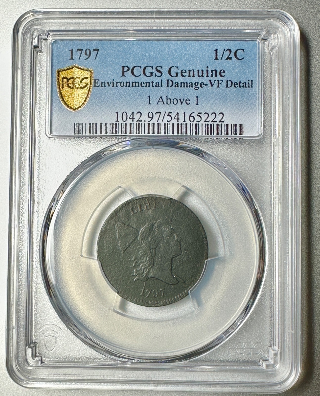 1797 HALF CENT 1 AVOBE 1 PCGS VF DETAILS | eBay
