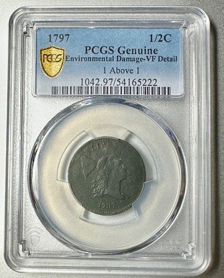 1797 HALF CENT 1 AVOBE 1 PCGS VF DETAILS | eBay