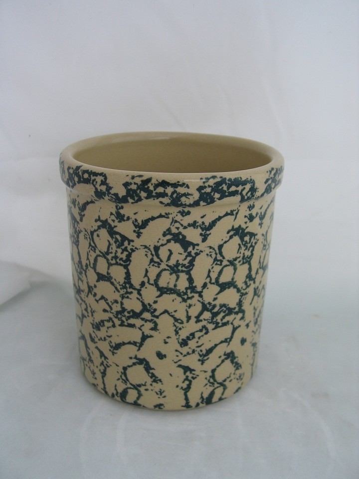 Roseville Robinson Ransbottom Pottery (RRP) Green Sponge 1 Qt. High Jar ...