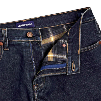Lands' End - Men's Flannel Lined Stretch Denim Jean | eBay