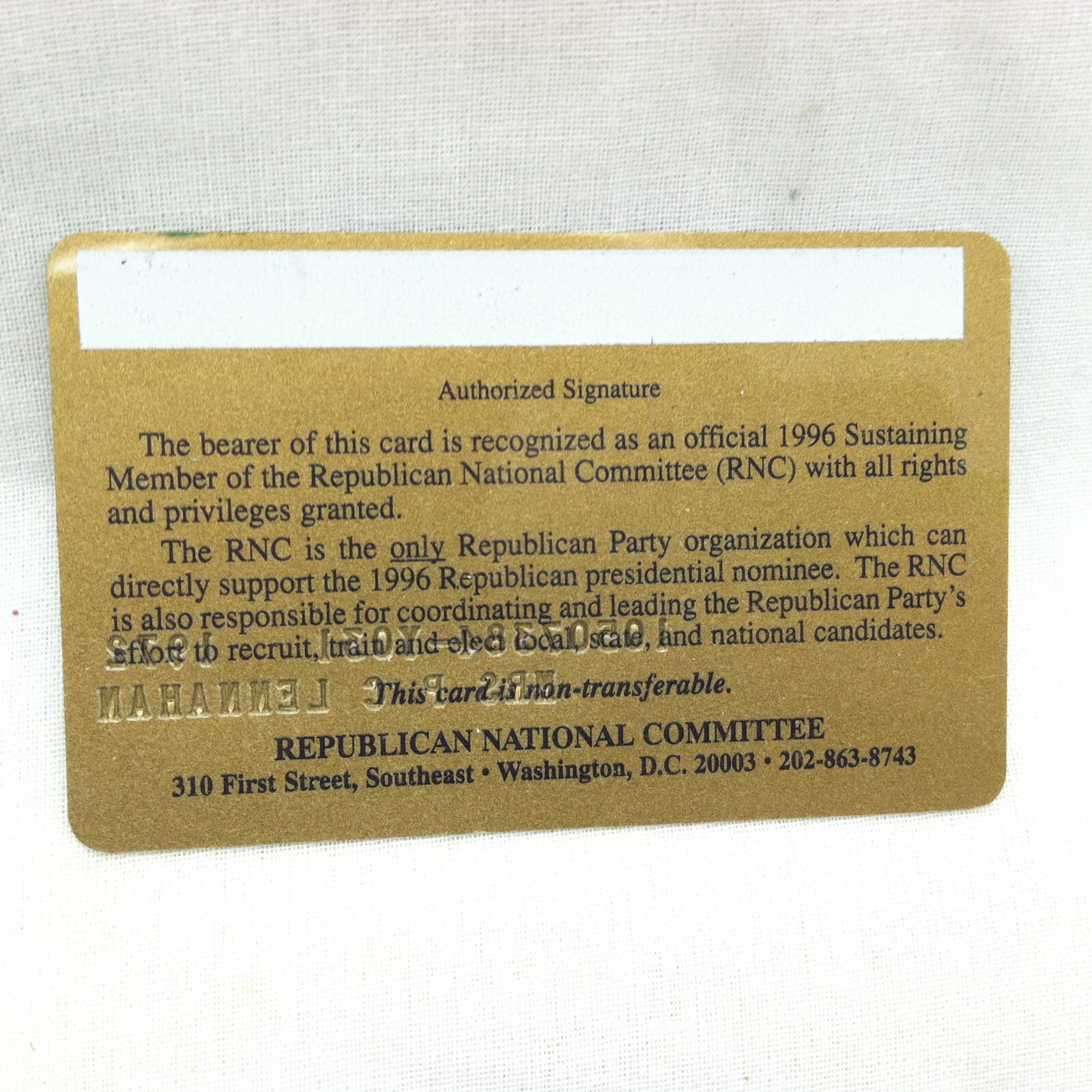 1996 Republican National Committee sustaining member plastic card | eBay