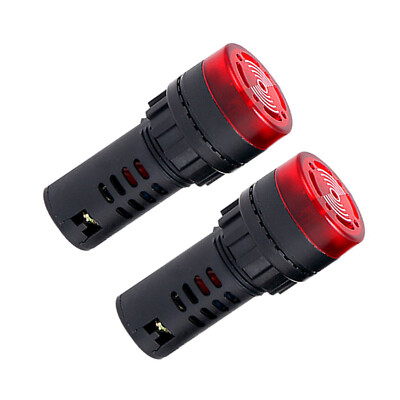 2Pcs Level 3 12V Red LED Buzzer Alarm Signal Indicator Flash Light ...