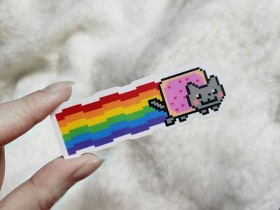 Nyan Cat Sticker (Rainbow Cat) | Matte Waterproof UV-Proof Sticker for ...