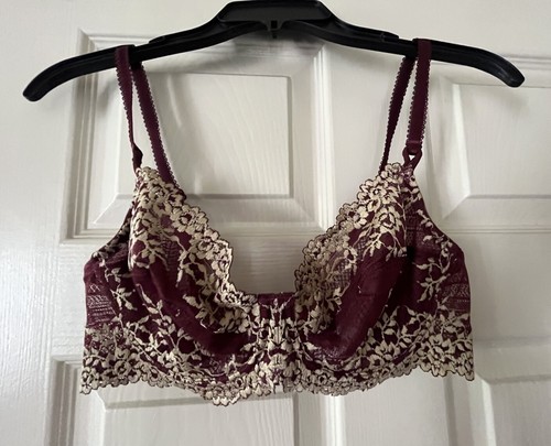 Wacoal Embrace Lace Bra Burgundy Wine Camel 34C NEW | eBay