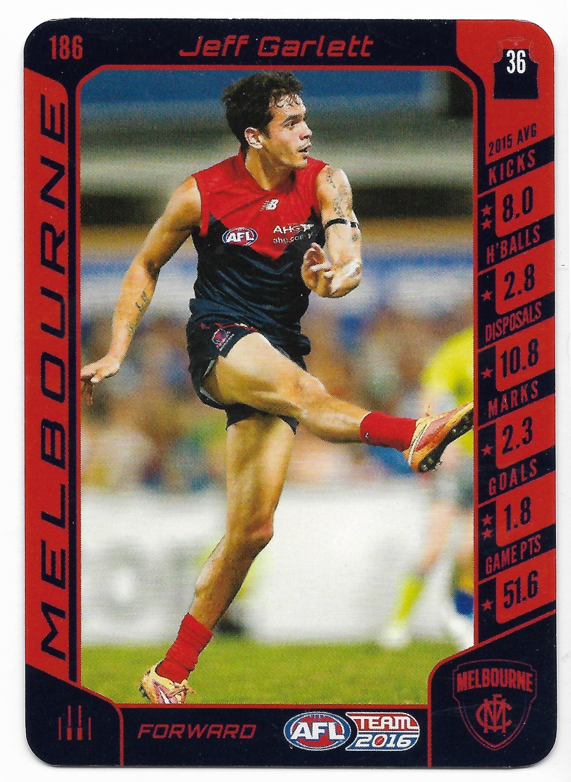2016 Teamcoach Base Card (186) Jeff GARLETT Melbourne | eBay