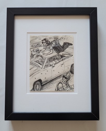 Framed Original Drawing Getaway 2010 Ink on Paper Art David Jablow RARE ...
