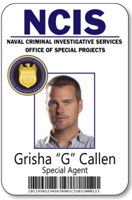 GRISHA "G" CALLEN SPECIAL AGENT NCIS NAME BADGE HALLOWEEN PROP COSPLAY ...