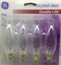 GE Crystal Clear 40w Decorative Ca Type Candelabra Base Bulbs Pack of 4 ...