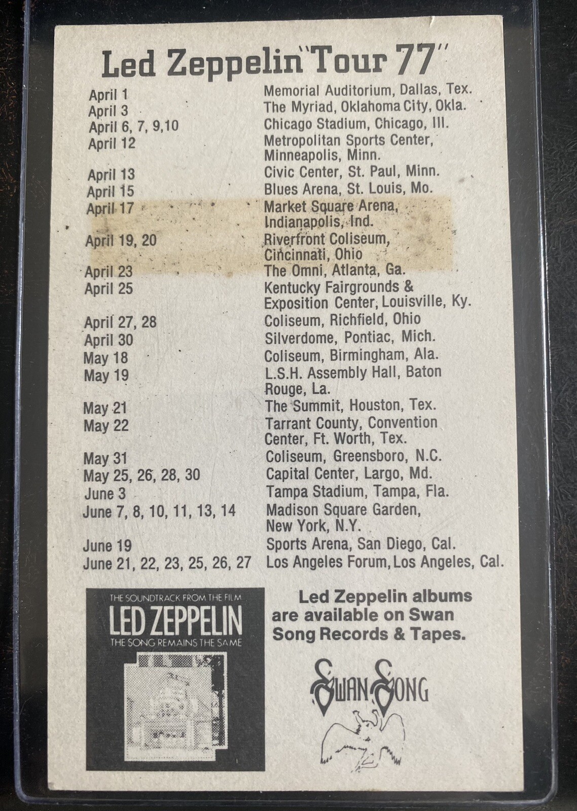 Led Zeppelin 1977 program and unused concert ticket | eBay
