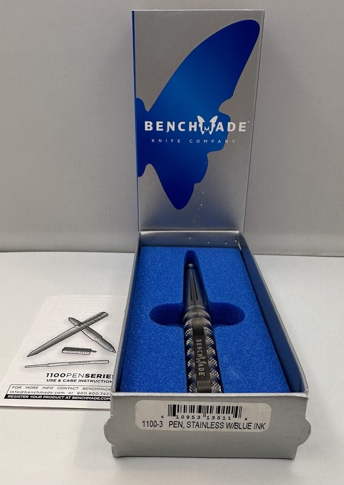 Benchmade Tactical Pen Stainless With Blue Ink 1100-3 | eBay