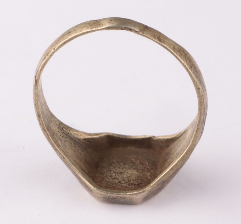 German ring 835 silver WWI Skeleton WWII Goth DRGM WW2 Biker gift Punk ...