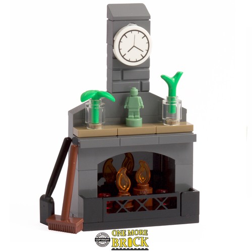 Fireplace Stone Fire inc chimney, brush, spade & clock | All parts LEGO ...