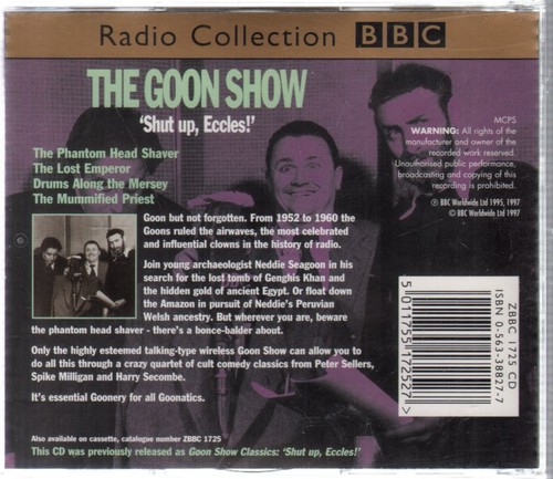 Goons Volume 12 "shut Up, Eccles" double CD UK Bbc 1997 2 CD set ...