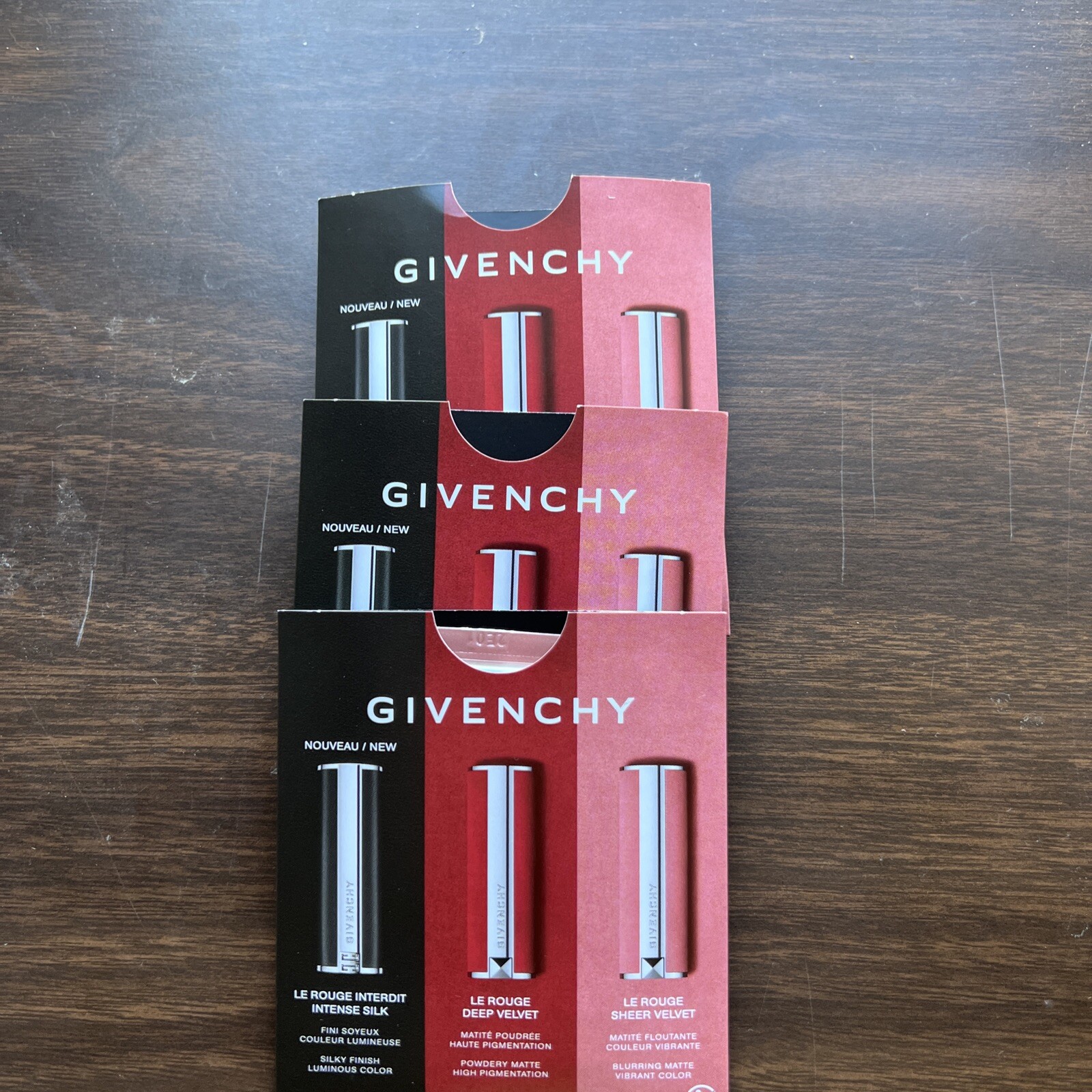 Givenchy Le Rouge Interdit Lot Of 3 Sample Lipstick New 4 Shades In ...