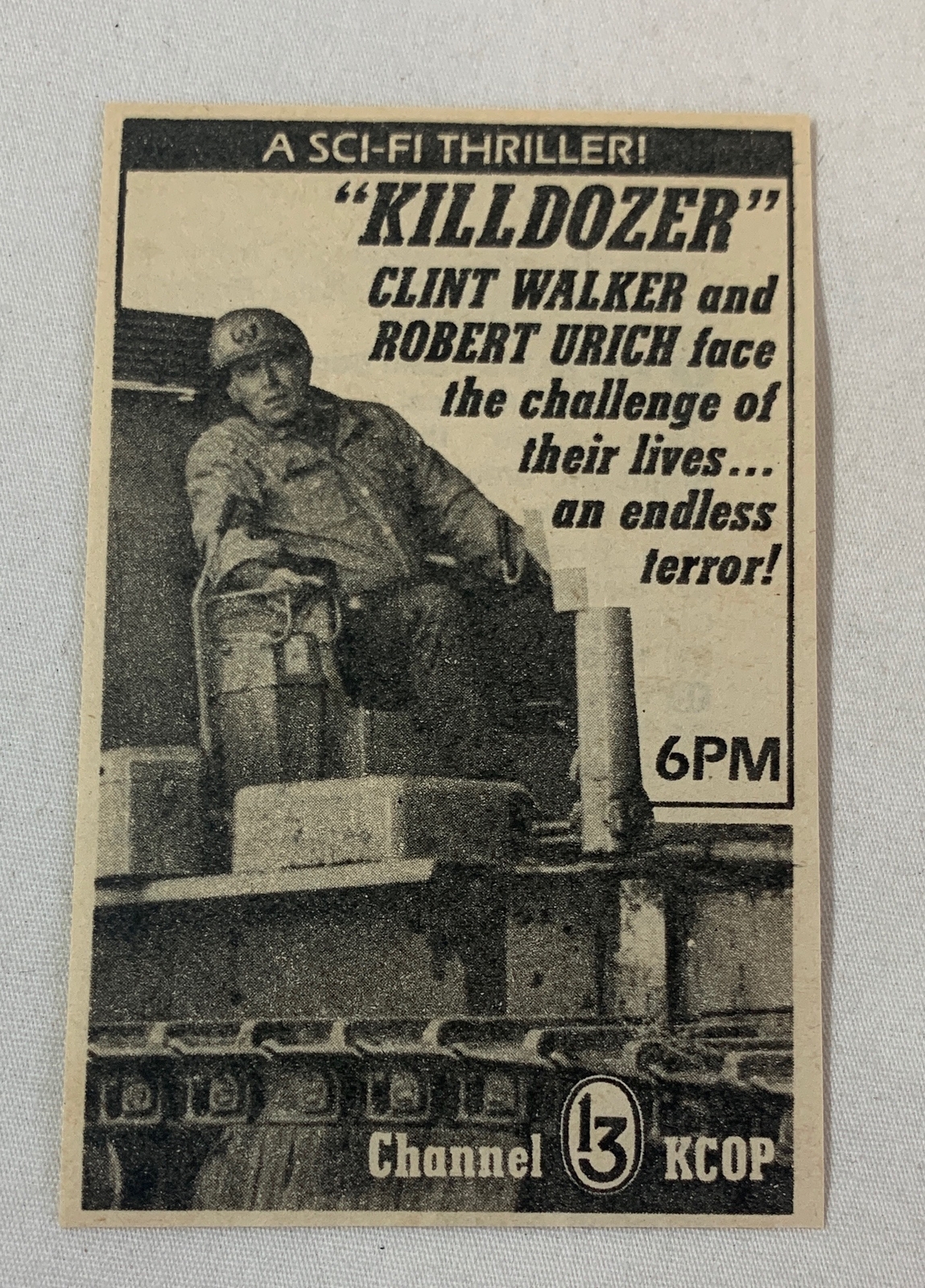 1980 small KCOP tv ad ~ horror movie KILLDOZER Clint Walker | eBay