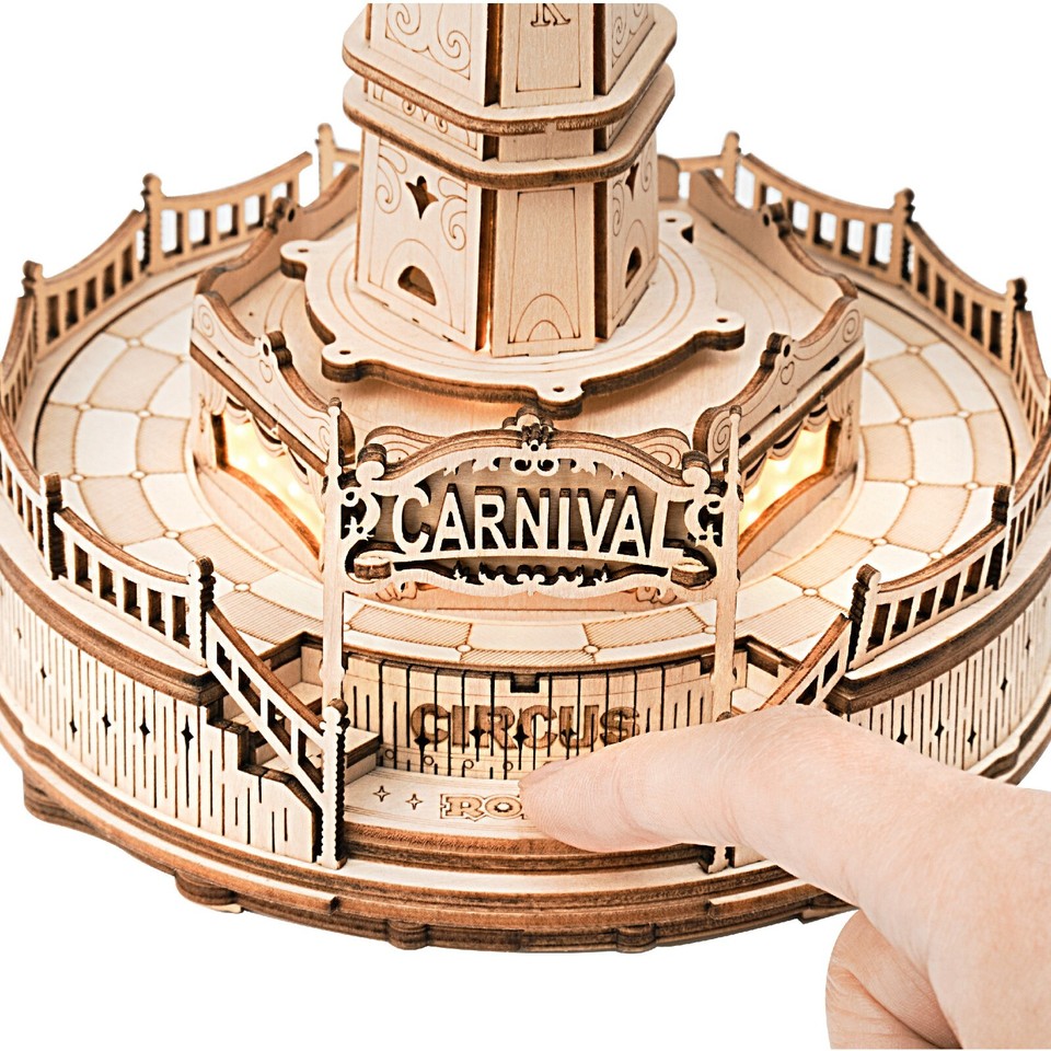 ROKR 3D Wooden Puzzle Magic Park Rotating Music Box Model Kit Decor for ...