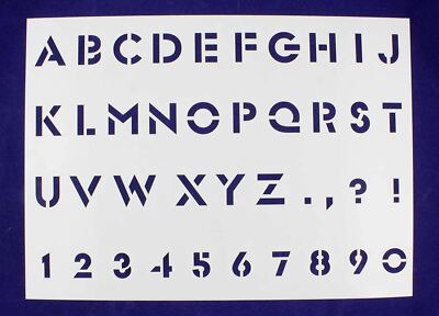 Numbers/Letters Stencil-Mylar 14 Mil-13"H X 18"W - Painting /Crafts ...