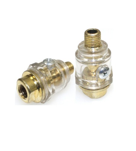 Lot of TWO Mini IN-LINE OILER LUBRICATOR Oil Solid Brass Air Line Oiler ...
