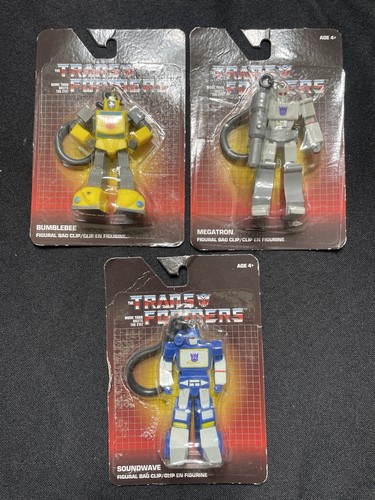 Transformers Figural Bag Clip Lot Bumblebee Megatron Soundwave Sealed ...