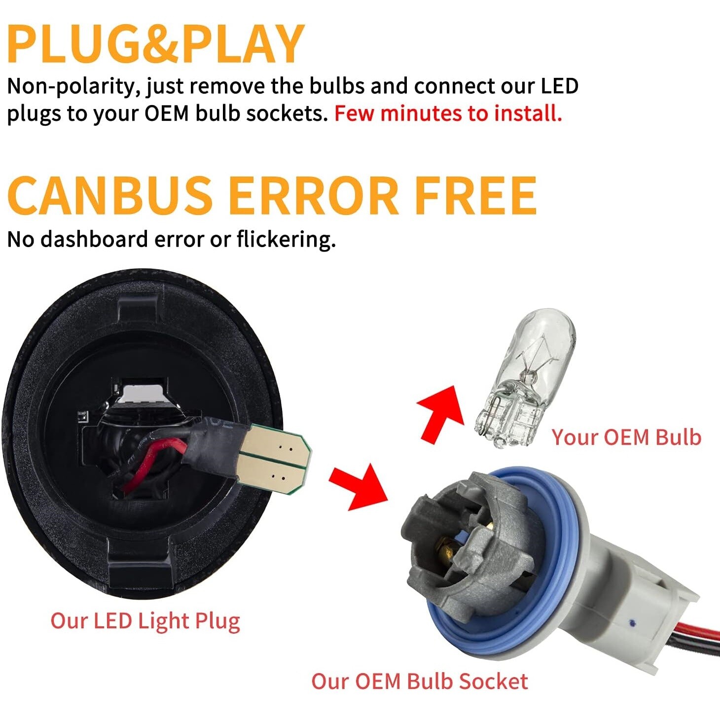 Set of 4 For Ford F150 F250 LED License Plate Light with Wiring harness ...