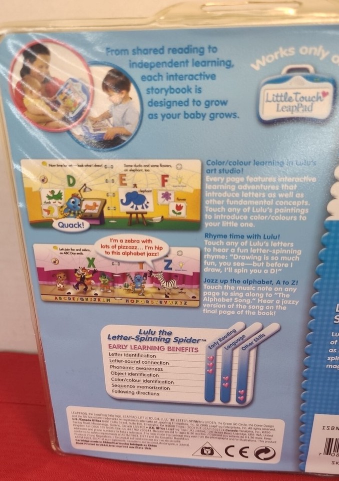 Leap Frog Little Touch Leap Pad Lulu The Letter Spinning Spider Infant ...