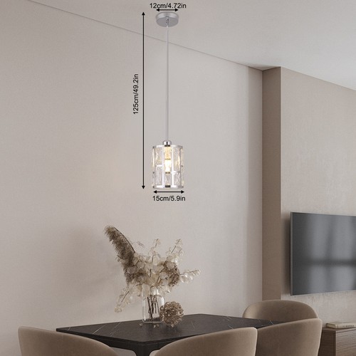 Ceiling-mounted Light, Adjustable Height, Modern Crystal Pendant Light ...