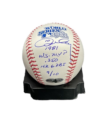 9/10 RON CEY DODGERS SIGNED 1981 WORLD SERIES BASEBALL WS MVP WITH ...