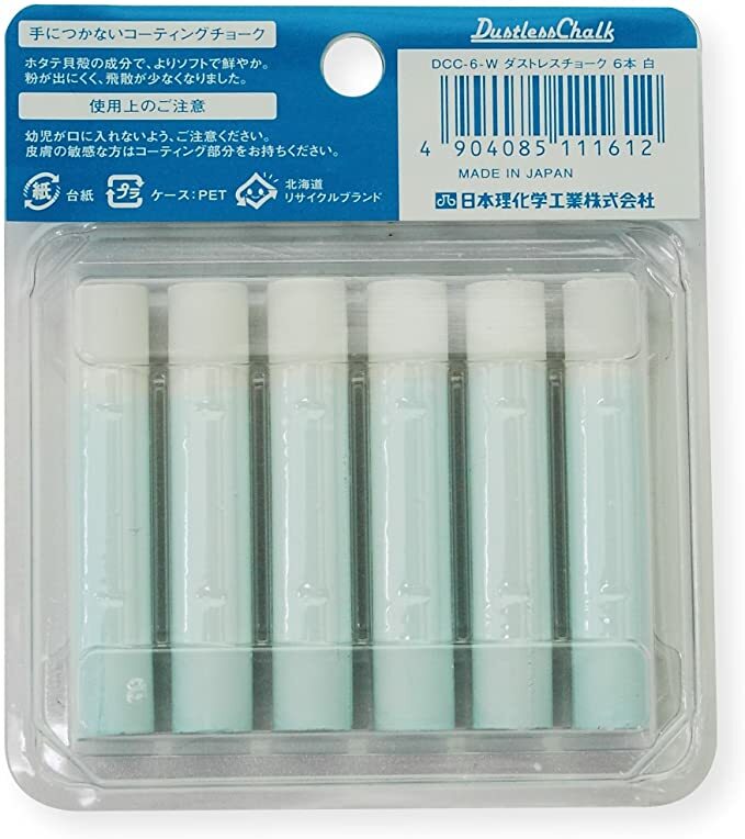 Rikagaku White Dustless Chalk 6-Pieces (DCC-6-W) JAPAN IMPORT | eBay