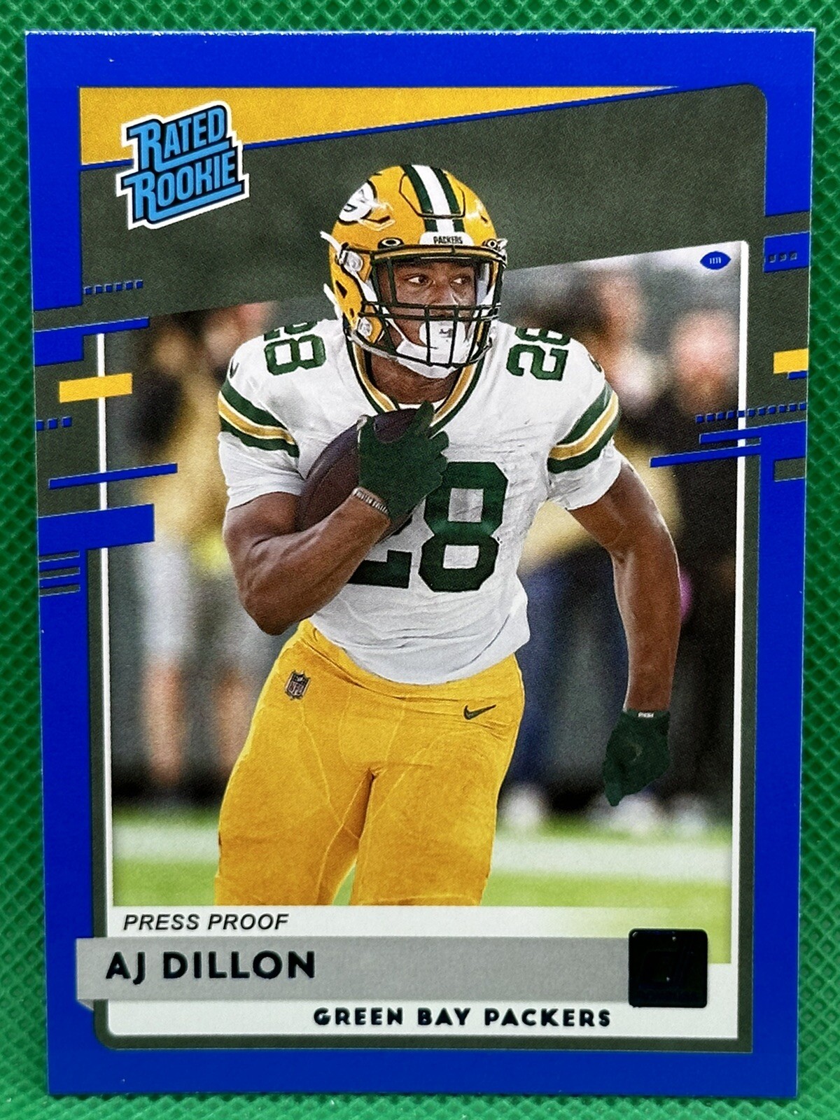 2020 Panini Donruss - Rated Rookie Press Proof Blue #324 AJ Dillon (RC ...