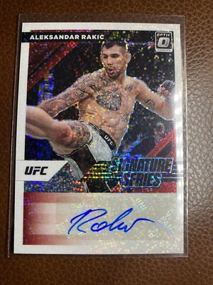 2022 OPTIC WHITE SPARKLE UFC ALEKSANDAR RAKIC AUTO 1/1 SIGNATURE SERIES ...