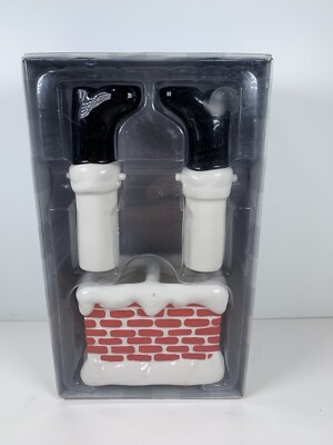 Dept 56 Salt Pepper Shakers Down The Chimney Santa Boots Set Christmas ...