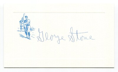 George Stone Card Autograph MLB Baseball Roger Harris Collection | eBay