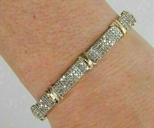 3.30 Ct Round Lab Created Diamond Bracelet 14k Yellow Gold Plated 925 ...