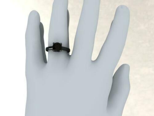 5 carats Carbonado Black Diamond Ring Sterling Silver, Certified, AAA ...