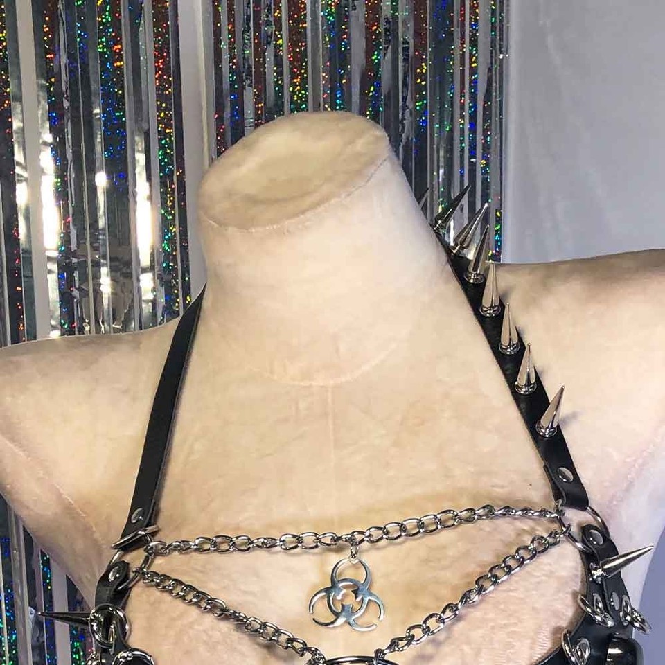 Gothic Harnesses Tank Grunge Emo Punk Rock Studded Eco Y2K Vegan ...