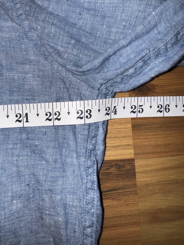 J Crew Shirt Mens XL Slim Linen Button Up Long Sleeve Chambray Resort ...