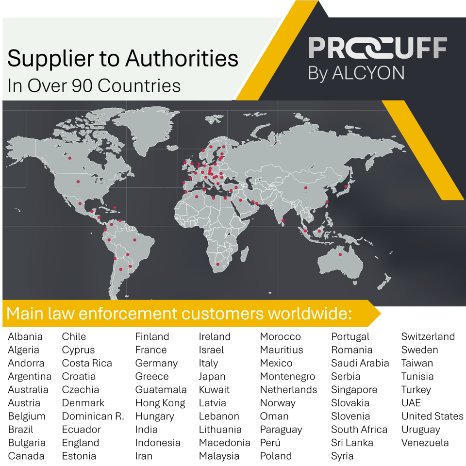 Alcyon Rigid Black Pro-Cuff Double Lock Security Military Police ...