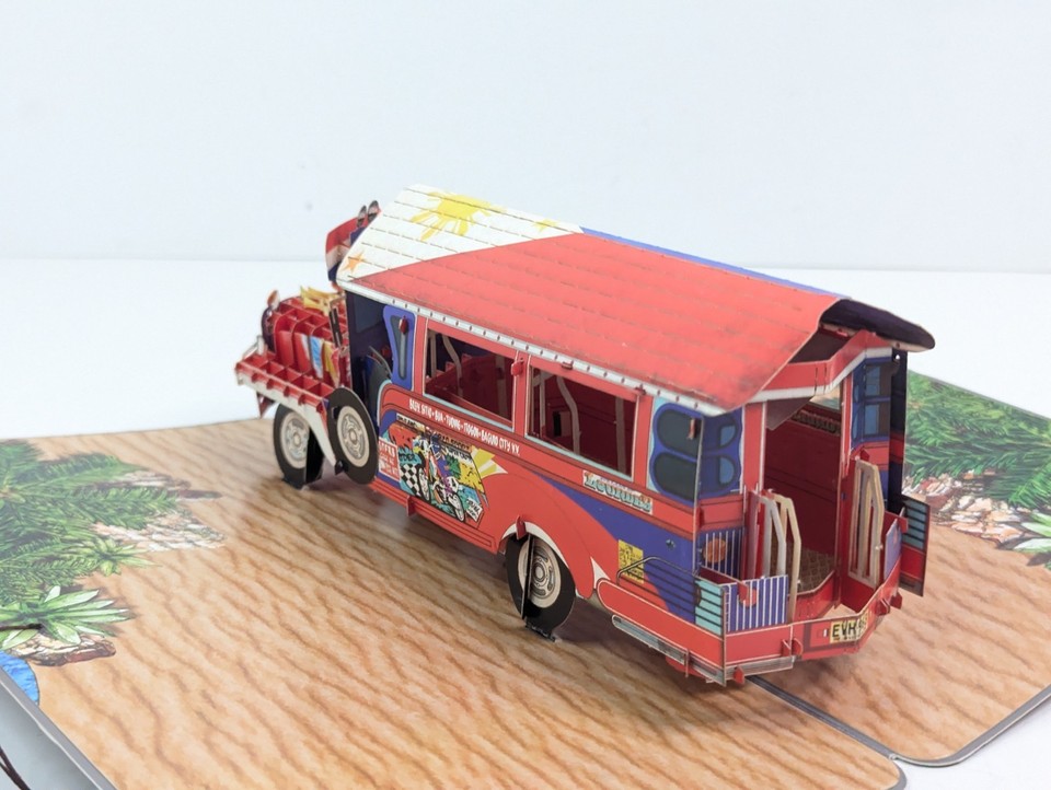 Kultura Uniquely Filipino Jeepney Pop Up Book Jitney 10" x 5.25" Open ...