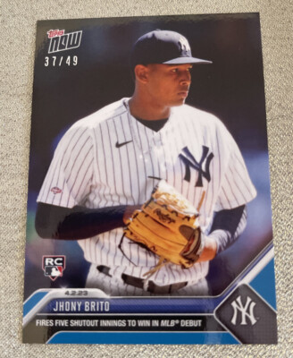 2023 Topps Now BLUE Parallel Baseball #30 Jhony Brito Rookie Card RC ...