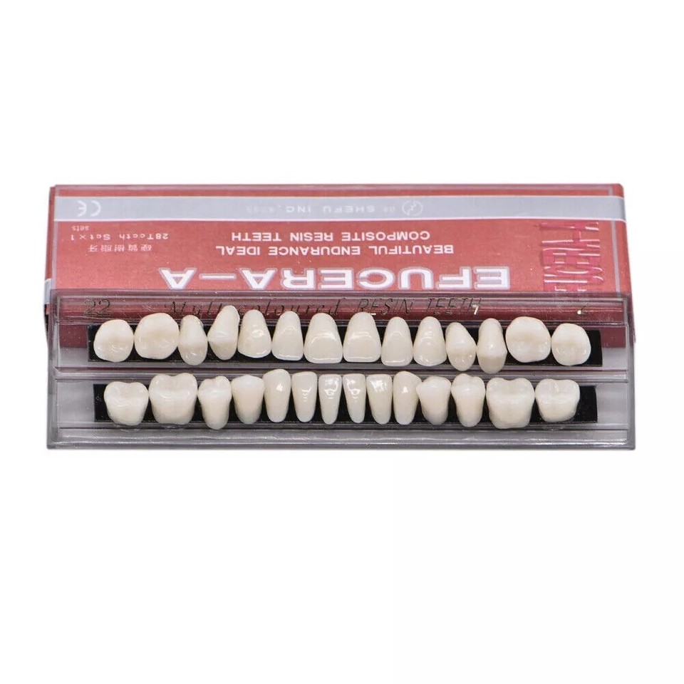 Dental Acrylic Resin Denture Shade A2A3 Upper Lower Full Set False ...