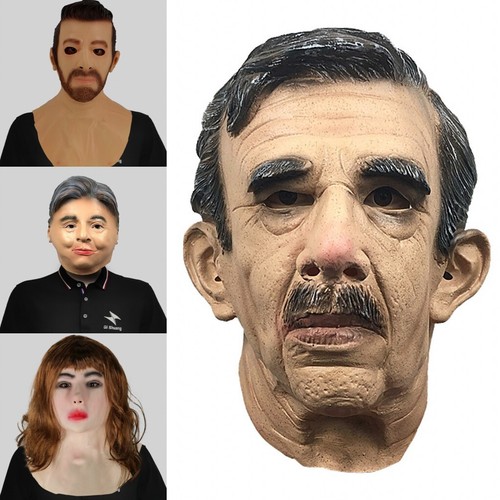 Masquerade Halloween Latex Scary Old man mask Prank Party Cosplay ...