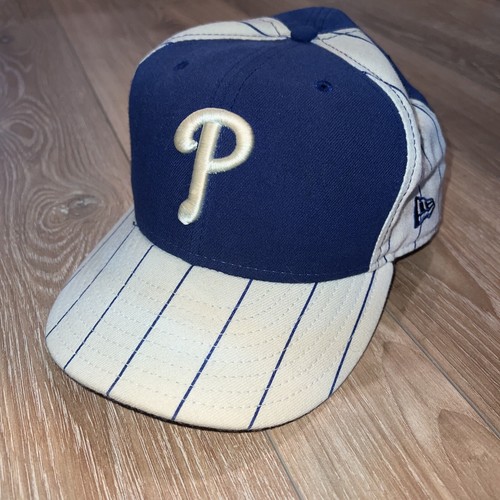 New Era 59Fifty Phillies Blue Striped Rare Fitted Hat… - Gem