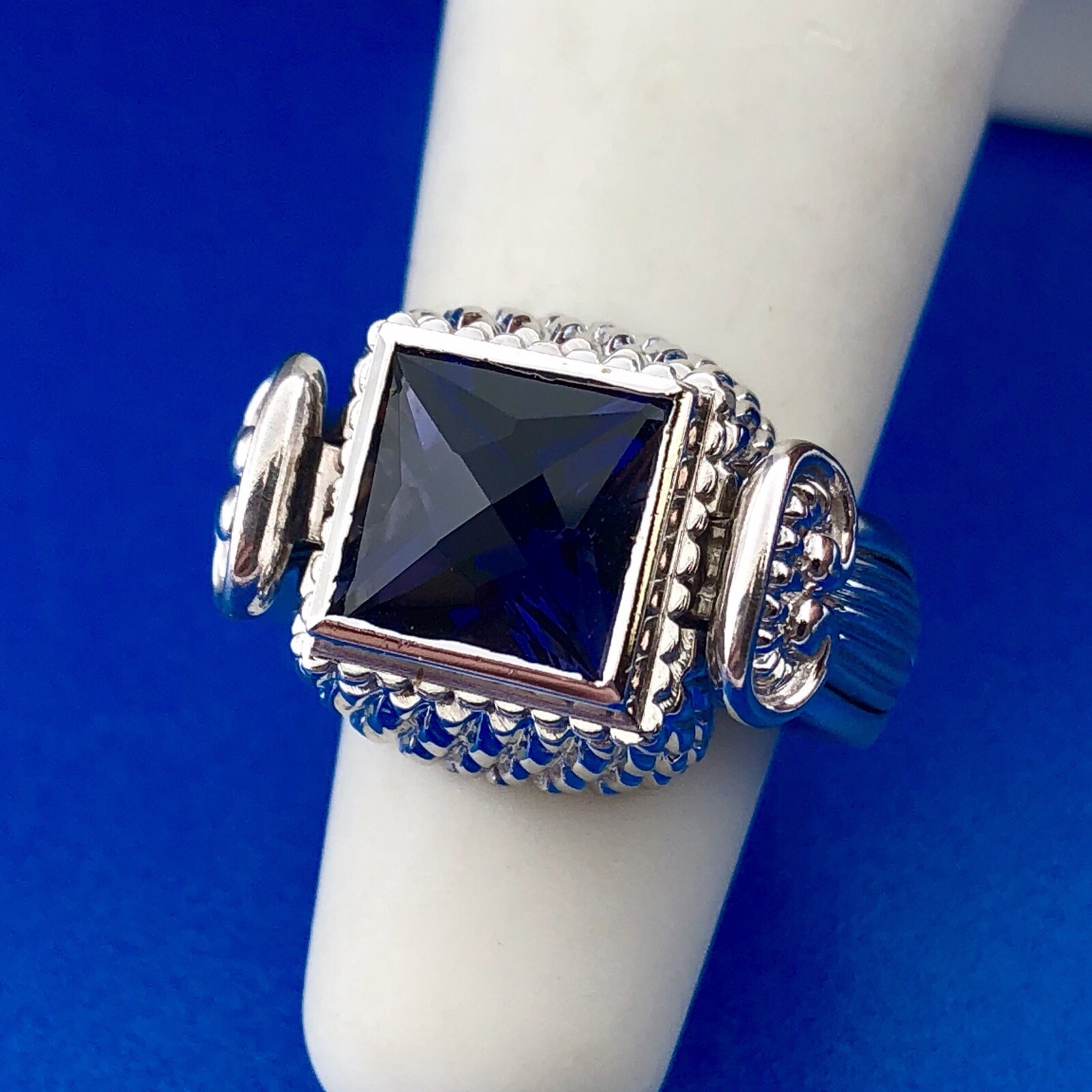 Goldman Kolber GK 14K White Gold 925 Silver 2 Insert Spinel ...
