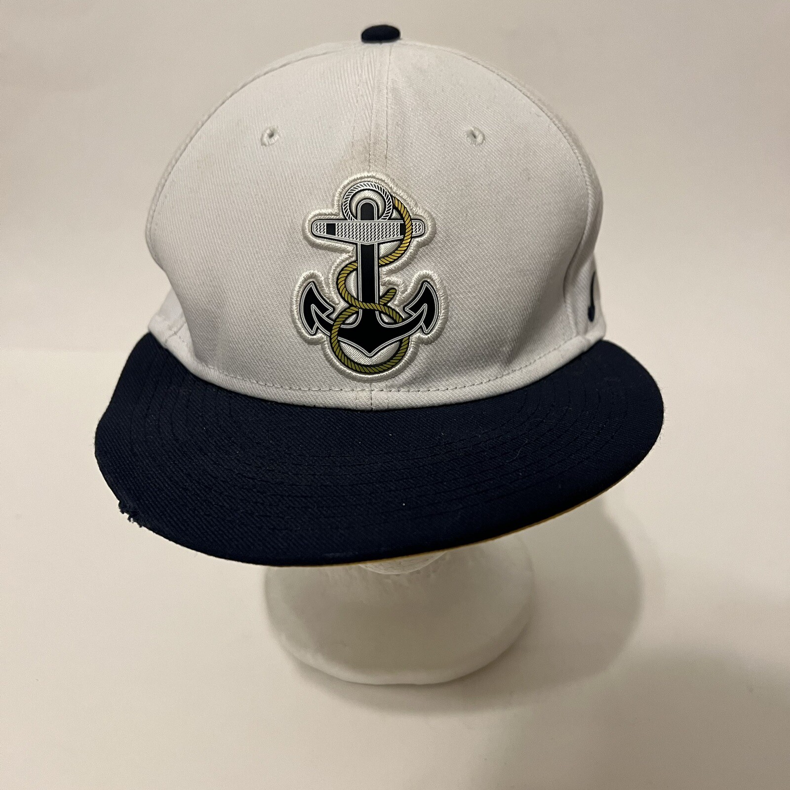 Nike True Navy Midshipmen SnapBack Cap Hat Adult OSFM White Logo Mens ...
