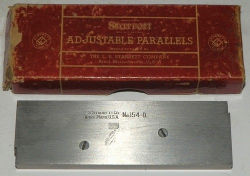 Starrett #154-D Adjustable Parallel in Box Vintage Machinist Tool | eBay