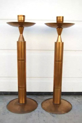 + Pair of brass altar candlesticks (great for processional use ...